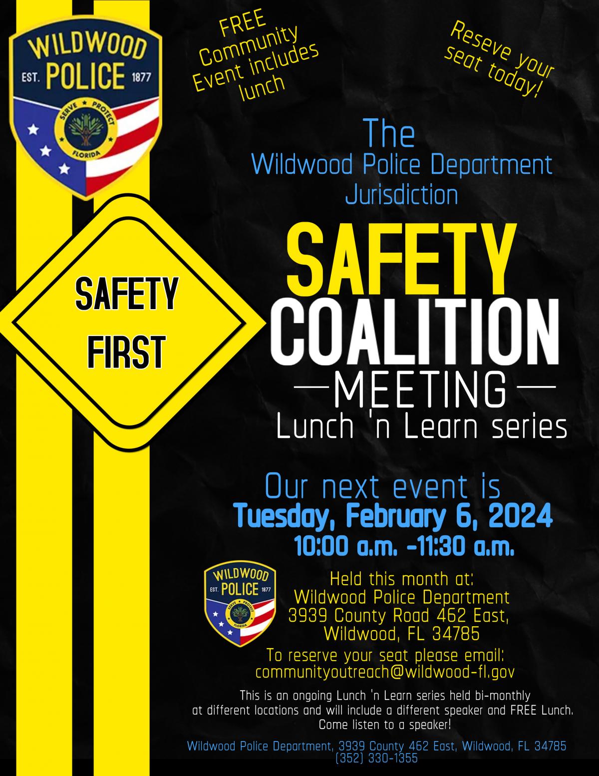 Wildwood Police Department Safety Coalition Meeting Lunch 'n Learn ...