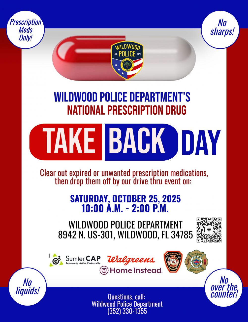 National Prescription Drug Take Back Day with WPD 10/25/25 | Wildwood ...