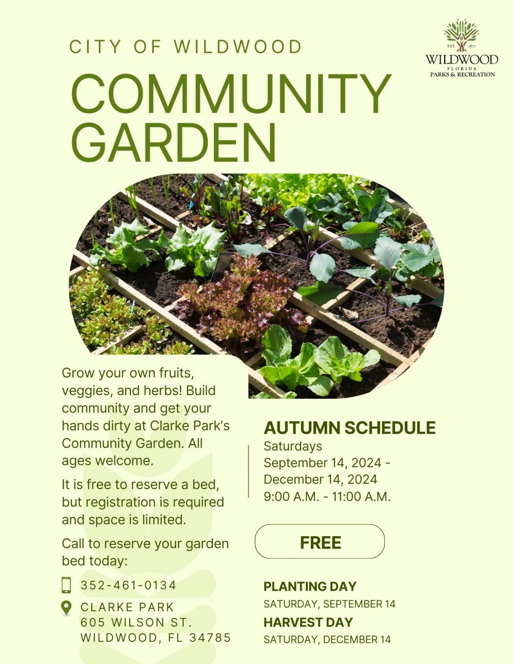 Community Garden Fall Planting Day | Wildwood Florida