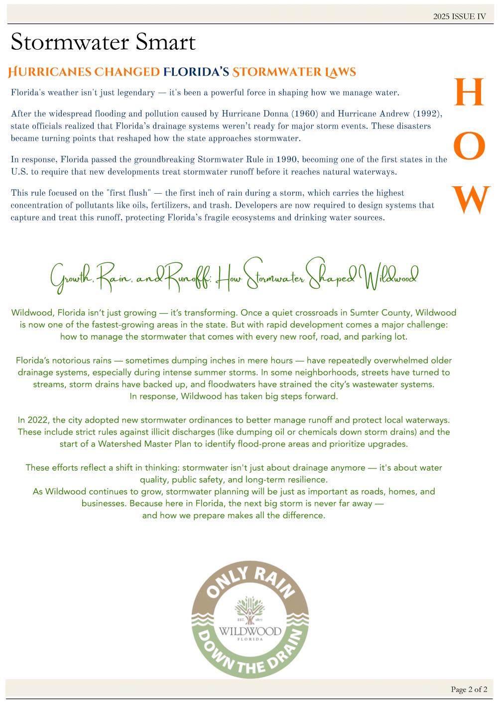 Stormwater Smart Newsletter | Wildwood Florida